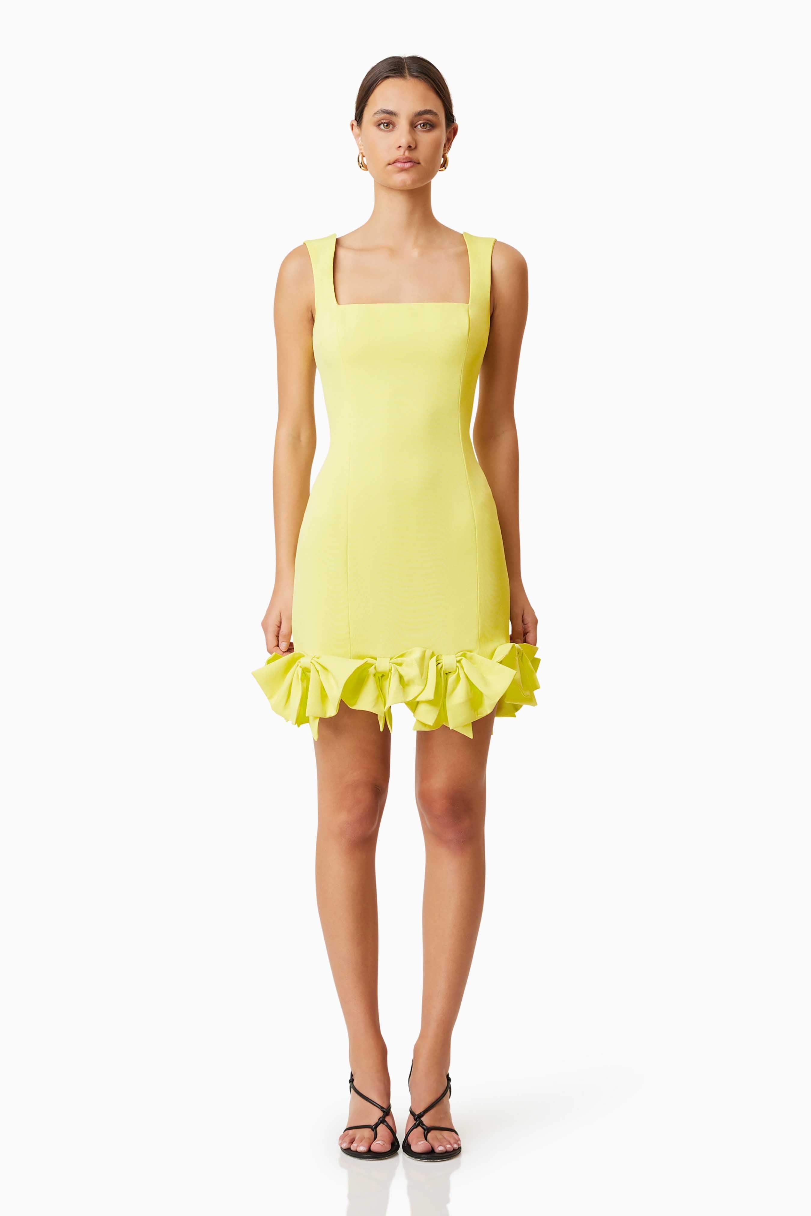 Kennedy Mini Bow Dress In Yellow – Elliatt