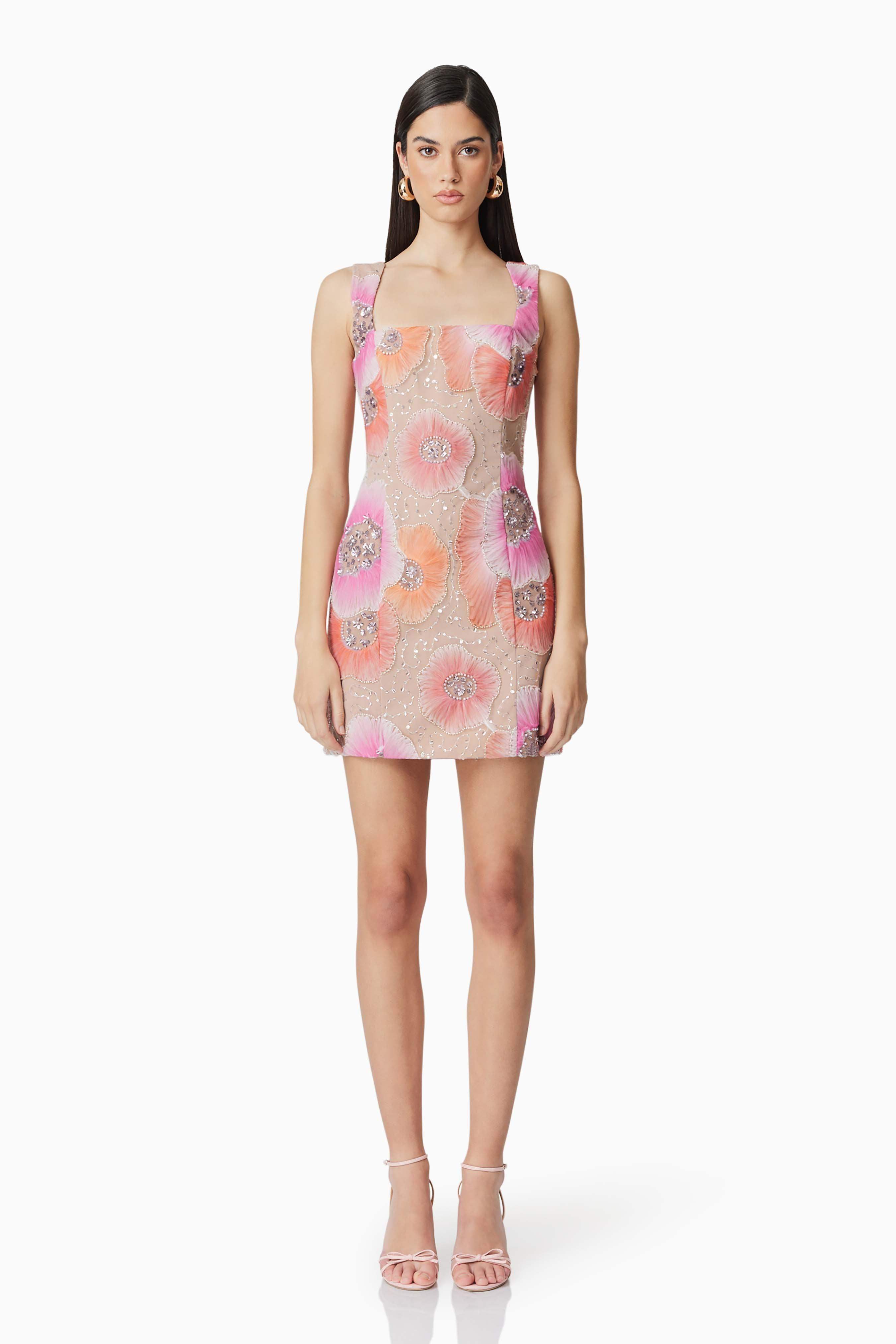 Brittany Floral Mini Dress in Pink – Elliatt